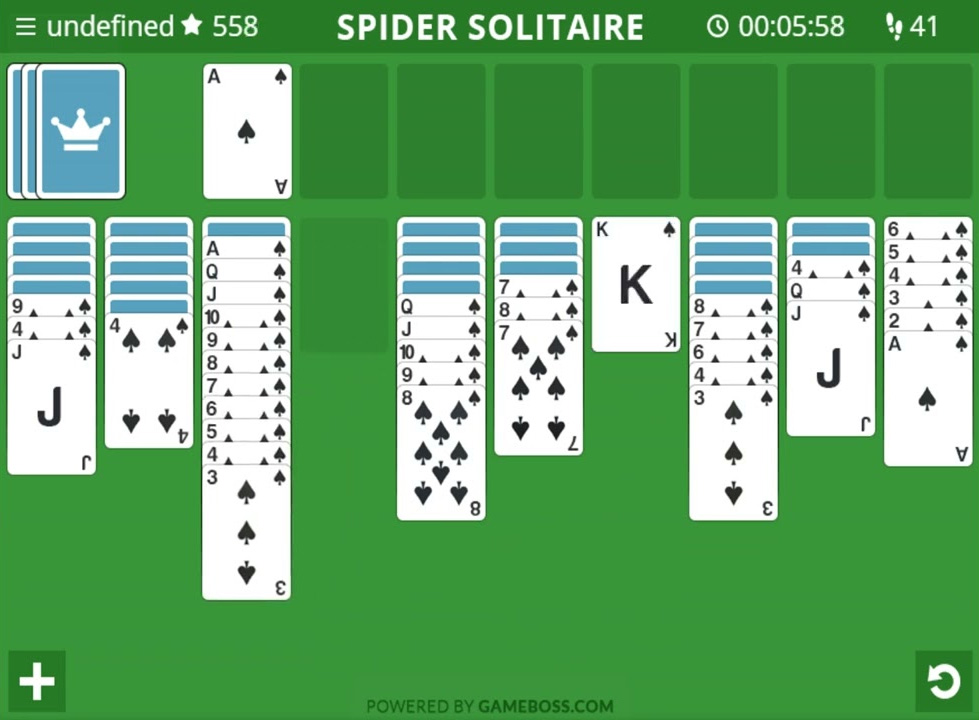 Spider Solitaire (2) 🕹️ Gioca Gratis su Play123